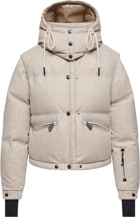 Moncler Moncler Yintab Hooded Wool Insulated Ski Jacket, Women, Beige, Size: 00
