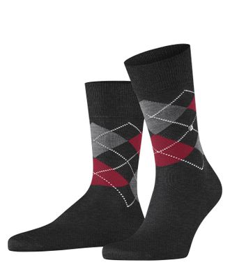 Burlington Herren Socken Manchester M So Baumwolle gemustert 1 Paar, Grau Anthracite Melange 3096, 40-46