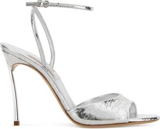 Casadei Femme, Chaussures, Gris, Taille: 41 EU Sandales &agrave; talons en cuir 110 mm