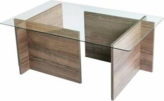 Dmora Couchtisch Asellus 105x65x40h cm Braun, mit Ablage