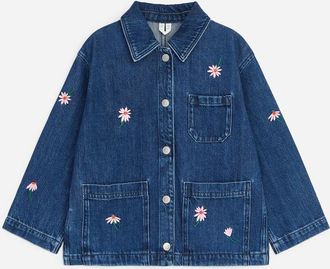 Arket Bestickte Workwear-Jacke Aus Denim -Blau