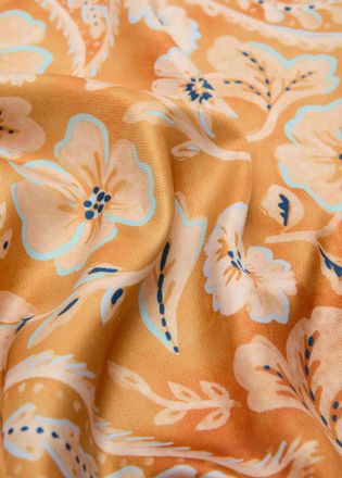 Mango Foulard &agrave; fleurs orange - Femme - Taille unique - MANGO