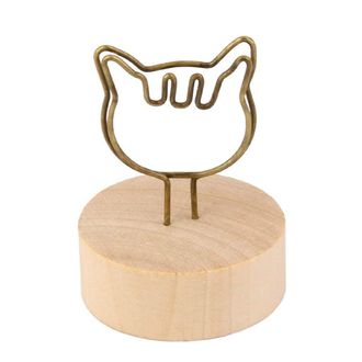 Generic Memo-Clip aus Holz, Clip f&uuml;r Basisnote, Memo-Halter, Katzentyp, Memo-Display f&uuml;r Fotokarten, Notizen, 1 St&uuml;ck, stabiles Design