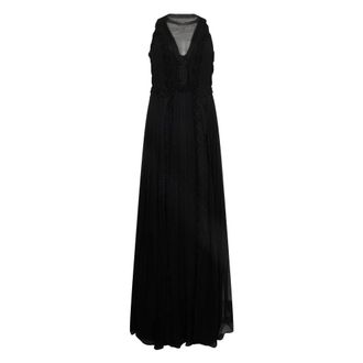 Alberta Ferretti Langes schwarzes Kleid mit elegantem und raffiniertem Ausschnitt - - Dresses - Damen - Schwarzk - S