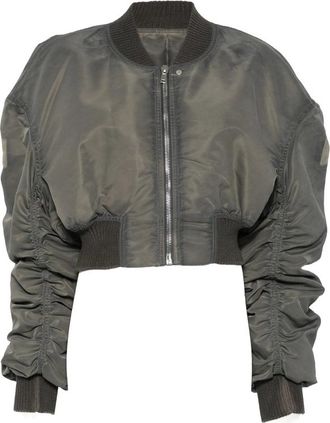 Rick Owens Padded Ruched-sleeve Bomber Jacket