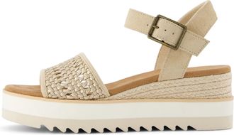 Toms Damen Diana Sandale, Champagner-Metallic-Korbgeflecht, Wildleder, 40 EU