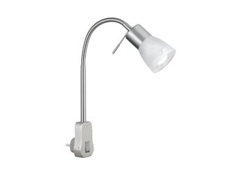 Trio Leuchten LED Steckerspot Metall E14, 5 W, Nickel Matt 22 x 4.7 x 40 cm, Wei&szlig;