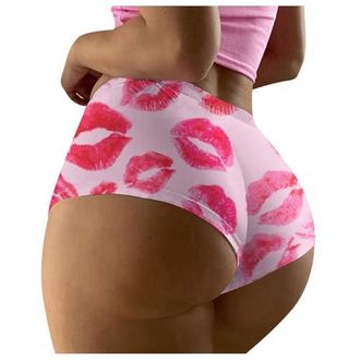 Generic Culottes pour femme sans coutures - En maille - Taille basse - En soie glacée - Respirant - Érotique - Pour femme - Doux et doux - Sexy, Rose, 3XL