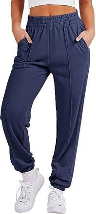 Generic Pantalon Jogging Femme Large Pantalon de Sport Taille &Eacute;lastique Pantalons Surv&ecirc;tement D&eacute;contract&eacute; Taille Haute Bas de Training Ample Couleur Unie Pant