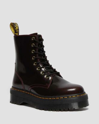 Dr. Martens Leder Jadon Arcadia Plateau Stiefel Schuhe in Rot, Gr&ouml;&szlig;e: 40