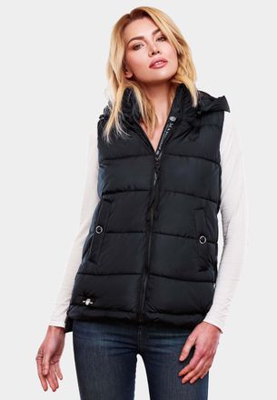 Marikoo Steppweste MARIKOO Zarinaa, Damen, Gr. XS (34), blau (navy), Obermaterial: 100% Polyester. Futter: 100% Polyester. Wattierung: 100% Polyester, Westen 