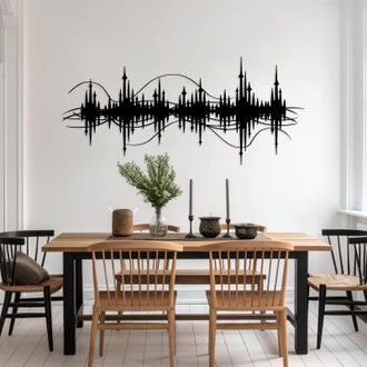 Generic Metall-Wandkunst, geometrische Linienkunst, Dekoration, Wohndekoration, Moderne Luxusdekoration, Schlafzimmer (Schwarz, 53x24|135x61 cm)