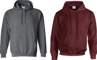 Gildan Herren Kapuzenpullover Adult 50/50. Hooded Sweat/18500, Einfarbig (XL, 1x Graphit + 1x Maroon + 1x HL Kauf Notizblock)
