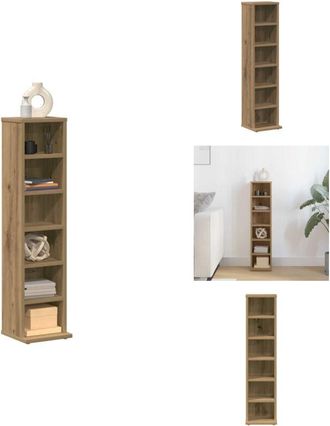 vidaXL CD-Regal Artisan-Eiche 21x20x88 cm Holzwerkstoff - CD-Regal - CD-Regale - CD-Schrank - Regalschrank