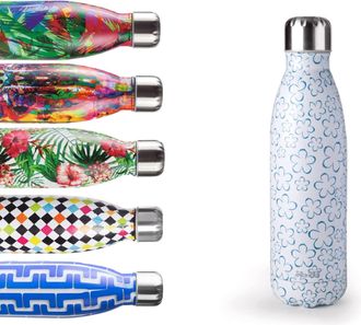 Ibili Thermokanne Spring, Blau, 500 ml, Edelstahl 18/10, Doppelwand, wiederverwendbar