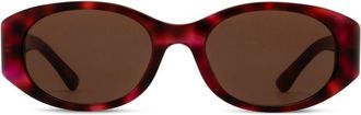 Balenciaga Sonnenbrille mit ovalem Gestell - Rot