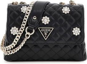 Guess Everlee Mini Convertible Crossbody Flap, Bandoulière Femme, Noir, Taille Unique