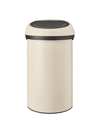 Brabantia Touch Bin 60L - Großer Mülleimer für die Küche - Soft-Touch-Öffnung - Entnehmbarer Inneneimer - Rutschfest - Einfaches Recycling - Inklusive Müllbeute