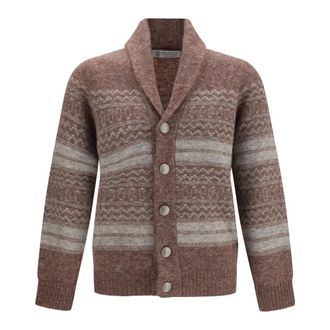Brunello Cucinelli Cardigan mit Schalkragen - - Knitwear - Herren - Braun - L