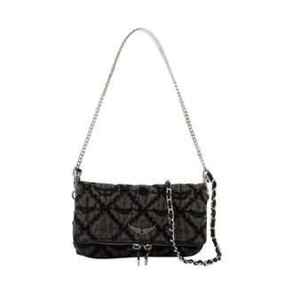 Zadig&Voltaire Graue Baumwoll-Nano-Geldb&ouml;rse Am Kettchen - - Bags - Damen - Grau - ONE SIZE