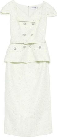 Self Portrait Femme, Robes, Vert, Taille: 38 FR Robe crois&eacute;e &agrave; ornements