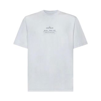 Stone Island Homme, Tops, Bleu, Taille: 2XL Stone Island T-shirts et Polos Bleu