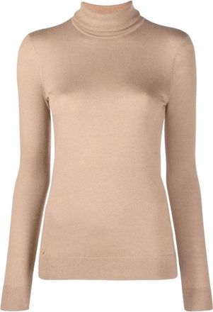 Ralph Lauren Femme, Pulls, Beige, Taille: 42 FR Pull à Col Roulé Côtelé