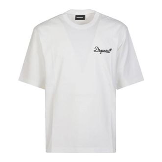 Dsquared2 Signature Locker geschnittenes T-Shirt - - Tops - Herren - Wei&szlig; - 2XL