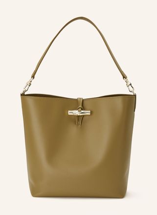 Longchamp Schultertasche Le Roseau Medium gruen