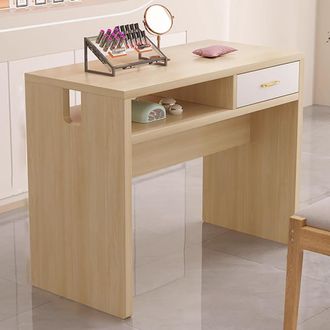 Generic Manicure Table Station Solid Wood Por, Modern Simple Professional Salon with Double Storage and Drawers, Makeup Beauty Work, Nail Salon Technician,Bl1
