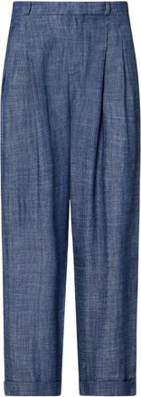 Peuterey Femme, Pantalons, Bleu, Taille: 36 FR Pantalone in chambray di cotone
