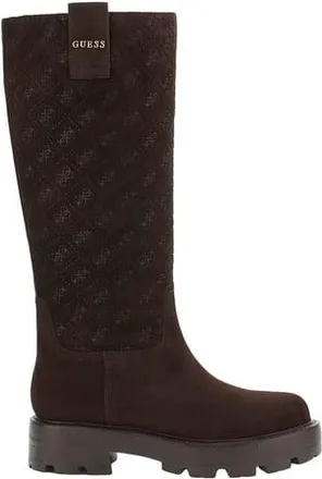 Guess Bottes motif monogramme en cuir daim