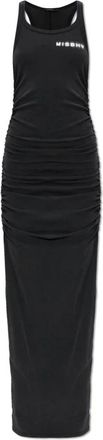 Misbhv Misbhv, Femme, Robes, Noir, Taille: 44 FR Long Dress With A Back Slit