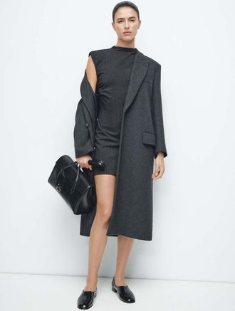 Mango Robe &agrave; rayures tennis d&eacute;coup&eacute;e gris - Femme - XL - MANGO