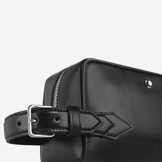 Montblanc Mens Leather Toiletry Bag Black Handbags Hand