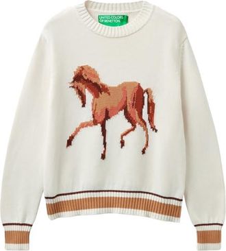 Benetton Maille G/C M/L 1594e109b Sweater, Cr&egrave;me 0z3, XS Femme