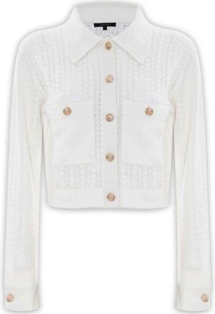 Kocca Femme, Pulls, Blanc, Taille: 40 FR Pull &eacute;l&eacute;gant style chemise &agrave; boutons