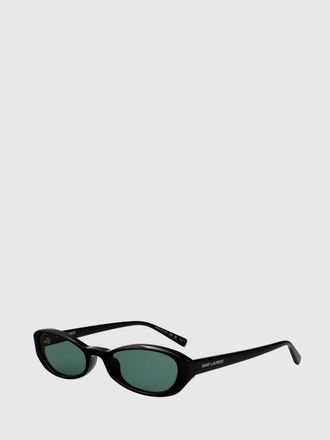 Saint Laurent Lunettes de soleil ail-de-chat en ac&eacute;tate avec logo lettrage contrastant