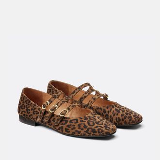 La Redoute Collections Ballerines Babies En Cuir Suédé Léopard