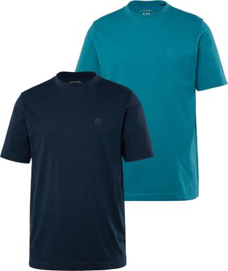 JP1880 Herren L-8XL bis 8XL, T-Shirt im Doppelpack, Basic-Shirt aus Reiner Jerseyqualität, Rundhals, Bequeme Passform dunkelpetrol 7XL 702637741-7XL