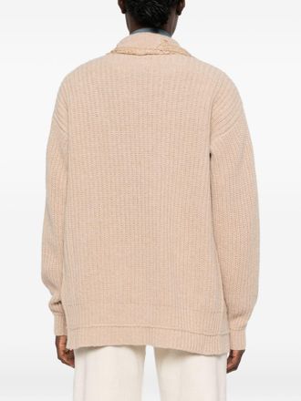 Ermanno Scervino Lace-Trimmed Knit Cardigan - Cream