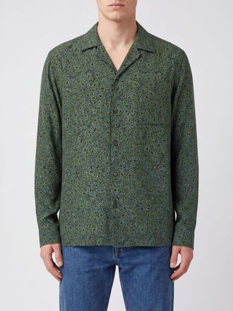 Dries Van Noten Baumwollhemd mit Ethno-Print und kubanischem Kragen von