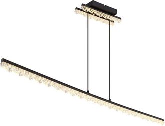Globo Lighting Suspension lampe suspension plafonnier LED cristaux acryliques noirs L 120 cm