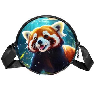 Generic Sac &agrave; bandouli&egrave;re rond rond pour femme, petit sac &agrave; bandouli&egrave;re sous-marin avec fermeture &eacute;clair et bretelles r&eacute;glables