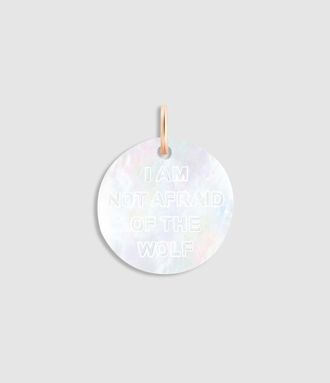 Ginette NY Pendentif Médaille Wolf Nacre Blanche Or Rose