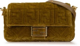 Fendi Hobo Bags - Zucca Embossed Velvet Baguette Satchel - Gr. unisize - in Gr&uuml;n - f&uuml;r Damen