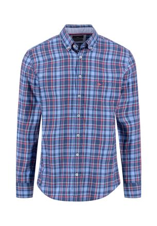 Fynch-Hatton Hemd aus Baumwolle mit kariertem Muster und Button-Down-Kragen Berry/L