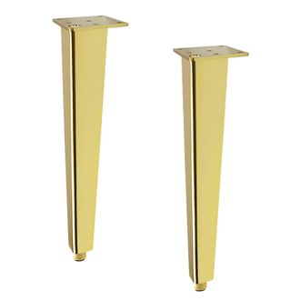 Generic 2 St&uuml;ck Metall-M&ouml;belf&uuml;&szlig;en, Verstellbare Quadratische Schrankbeine, Verdicktes Aluminium, Robuste Tisch Stuhlbeinverl&auml;ngerungen, Mit Fu&szlig;schutzkappe(Gol