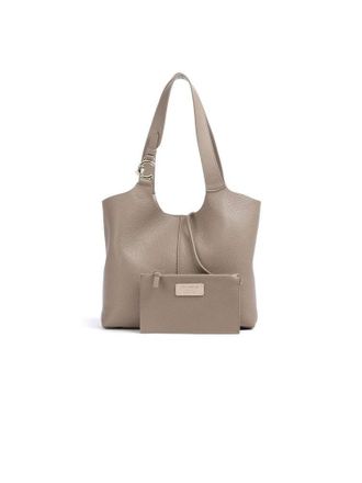 Coccinelle Womens Shopping Bag Warm Taupe Grained Leather - Shopper-Bags