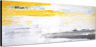 Paul Sinus Art Sinus Art Wandbild 150x50cm Kunstmalerei abstrakt gelb grau